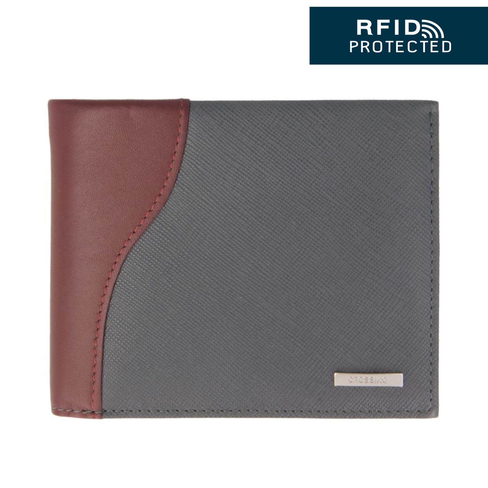 Buy Crossing Invention Bi-Fold Leather Wallet With Coin Pouch RFID ...