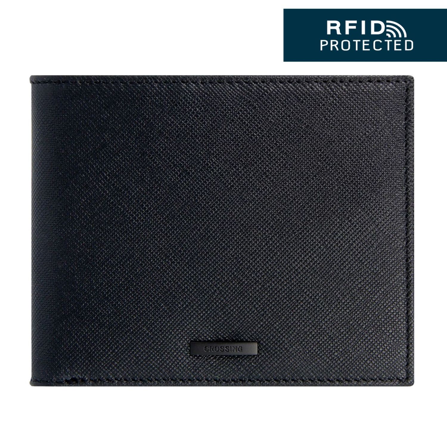 Buy Crossing Black Series Bi-fold Leather Wallet With Flap And Coin ...