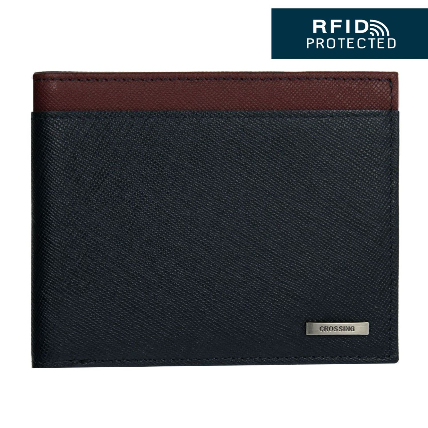 Buy Crossing Ebony Bi-Fold Leather Wallet With Window Pocket RFID ...