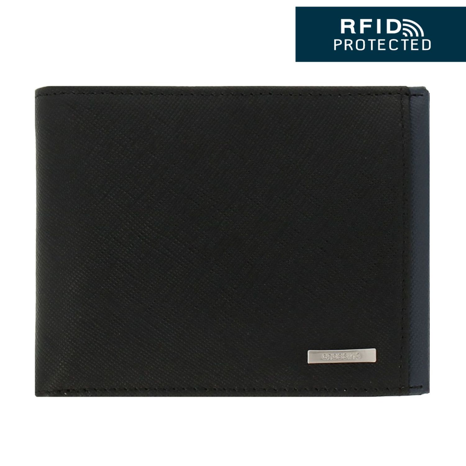 Buy Crossing Modish Bi-Fold Leather Wallet With Coin Pouch RFID - Black ...