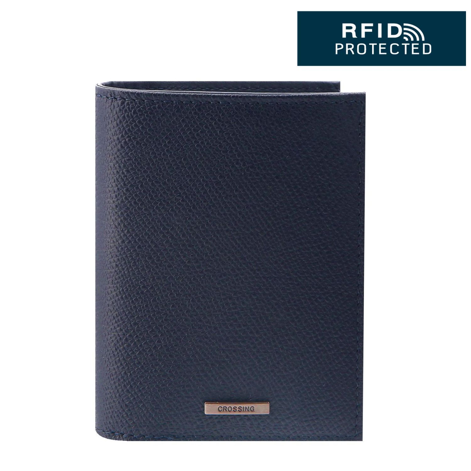 Buy Crossing Bold Short Leather Wallet With Coin Pouch RFID - Navy in ...