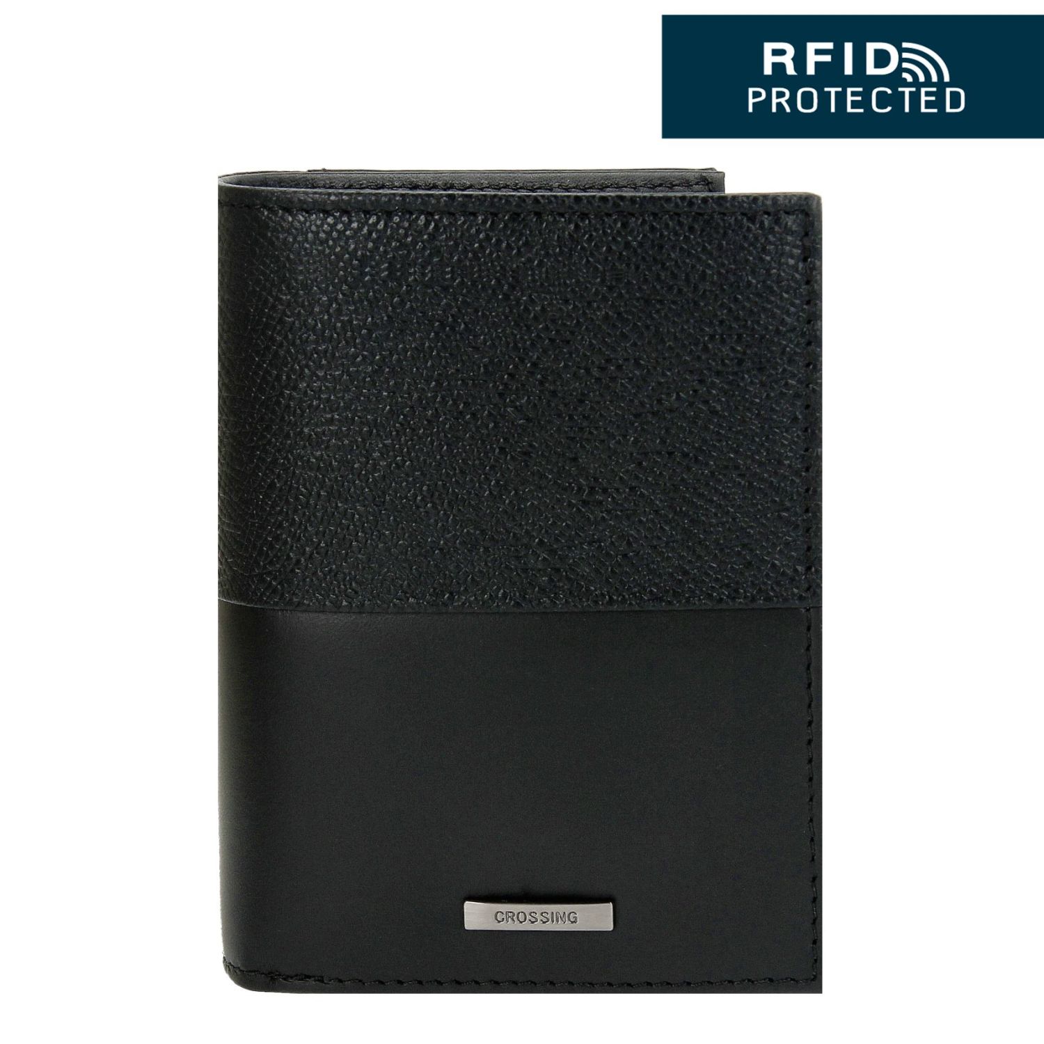 Buy Crossing Infinite Short Leather Wallet With Coin Pouch RFID - Black ...