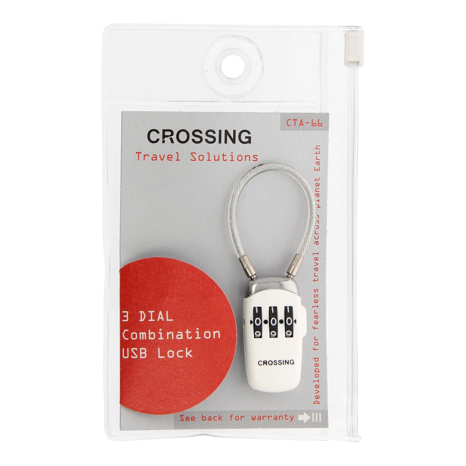 Buy Crossing Travel Sentry Approved 3 Dial Combination Usb Lock (White ...